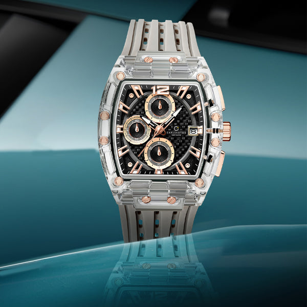 Carlington Nitro Analog Chronograph Men’s Polyurethane Strap Wrist Wat