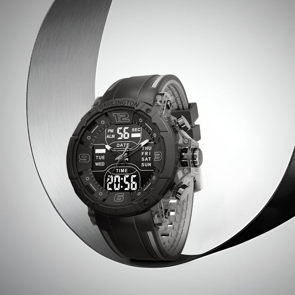 Carlington Velocity Series Analog-Digital Sports Watches for Men and B