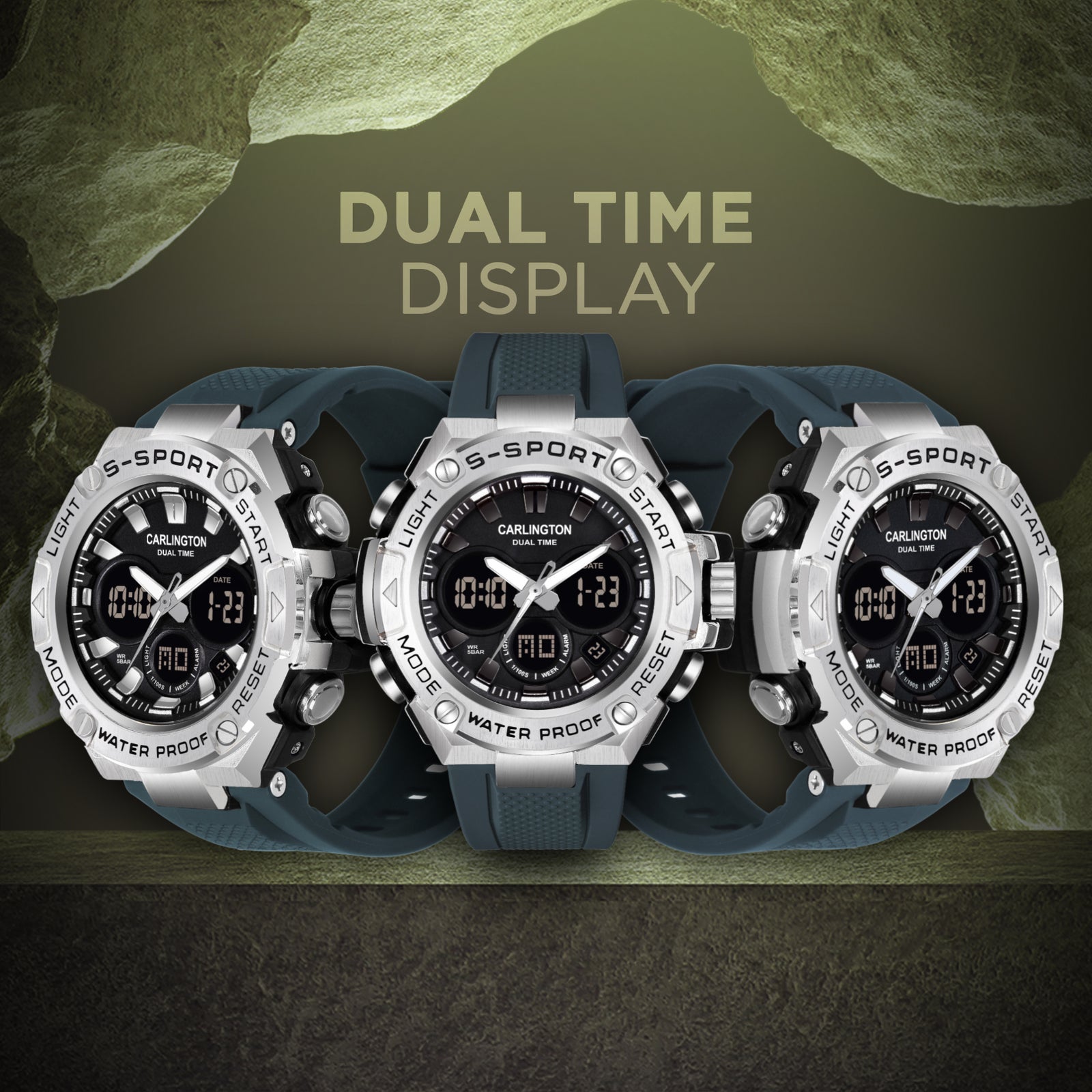 Precision Meets Style: Carlington Edurance Series Backlit Dual Timezone ...